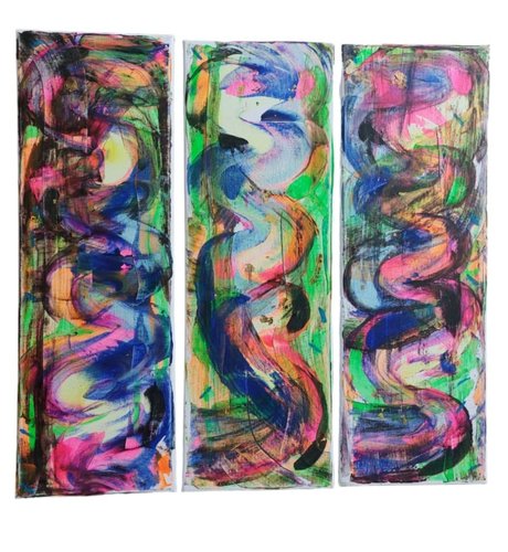 Priscilla Bilijam, Sulla Moodswing Triptychon, 2024, Acryl auf Leinwand, 3er Set bei Pamono kaufen