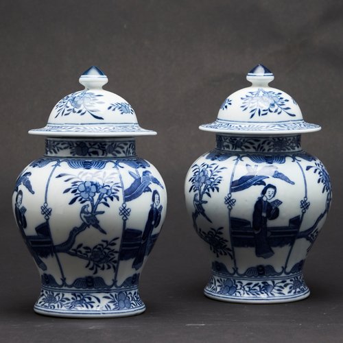 Antique Chinese Ginger Pots, 1890s, Set of 2 for sale at Pamono