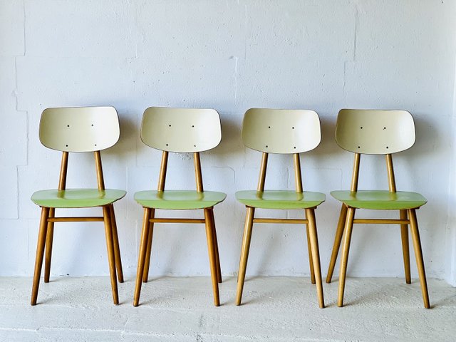 Vintage Kitchen Chairs from Ton, 1960s, Set of 4 for sale at Pamono