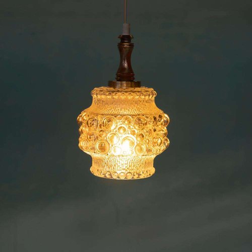 Vintage Scandinavian Glass Hanging Lamp, Midmod Pendant 60s for sale at ...