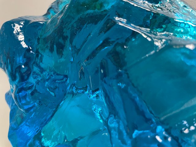 Scandinavian Style Cobult Blue Block Glass Vase, 1960s for sale at Pamono