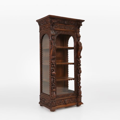 Baroque Style Display Case in Oak, Belgium, 1950s for sale at Pamono