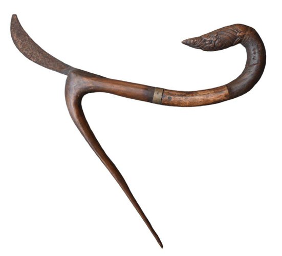 Cambodian Sickle Tool for Rice Harvesting in Wood and Iron for sale at ...