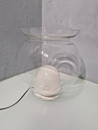 Large Bell Table Lamp in Glass, 1960s for sale at Pamono