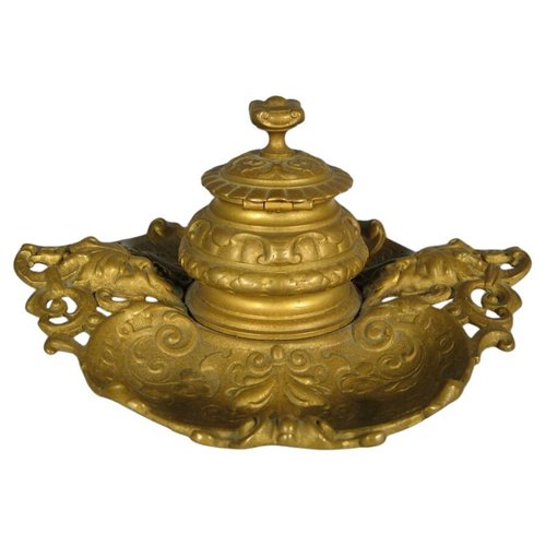 Encrier Style Renaissance Vintage en Bronze, 1930s en vente sur Pamono