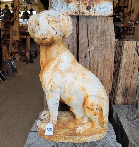 Antique Cast Iron Statue Dog for sale at Pamono