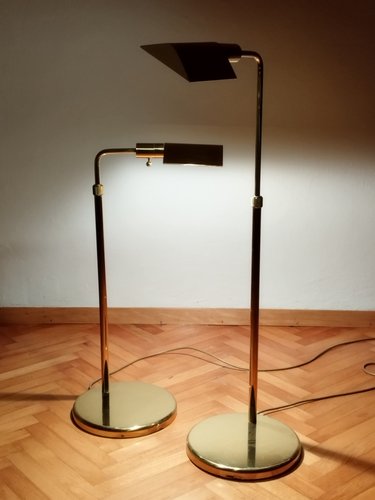 Vintage Brass Floor Lamps by Obor Illuminazione, 1970s, Set of 2 for ...