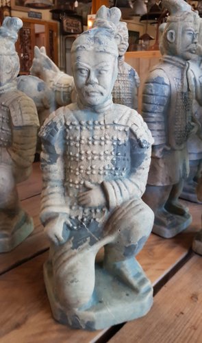 Chinese Terracotta Kneeling Warrior Soldier Statue for sale at Pamono