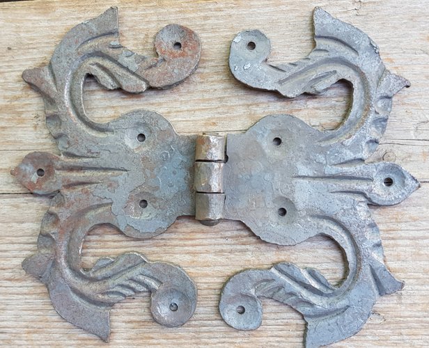 Large Antique Gothic Wrought Iron Hinge Door for sale at Pamono