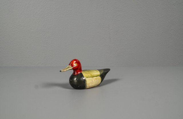 Red Handmade Wooden Duck for sale at Pamono