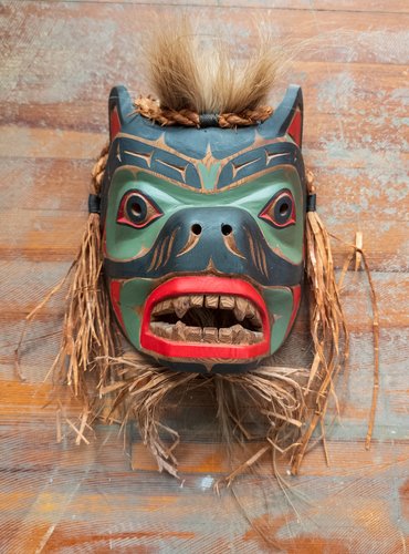 Native American Coast Carved Bear Mask by Emil Thibert, 1990s for sale ...