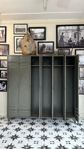 Vintage German Industrial Metal Locker Cupboard, 1950s for sale at Pamono