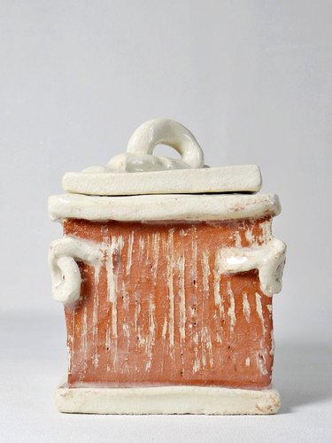 Vintage Brutalist Artisanal Glazed Terracotta Box for sale at Pamono