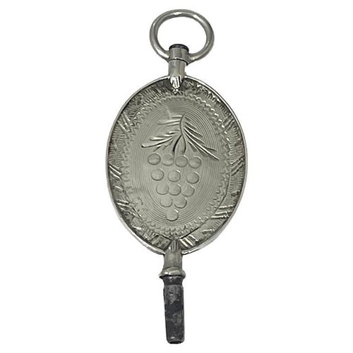 19th Century Dutch Silver Watch-Key with a Scene of a Bunch of Grapes ...