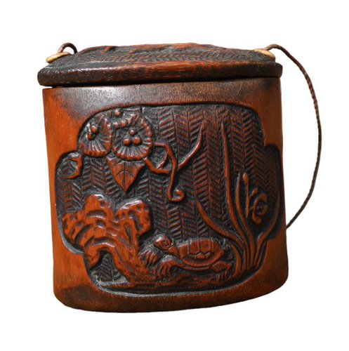 Japanese Carved Bamboo Tobacco Box for sale at Pamono