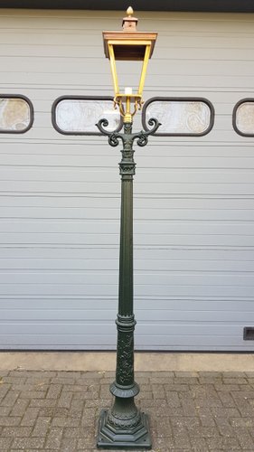 Cast Iron Lamp Post Romantica with Square Copper Lantern for sale at Pamono
