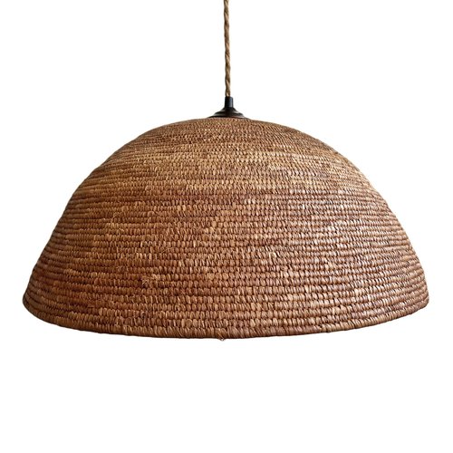 Vintage Dogon Dome Basket Pendant Light, 1970s for sale at Pamono