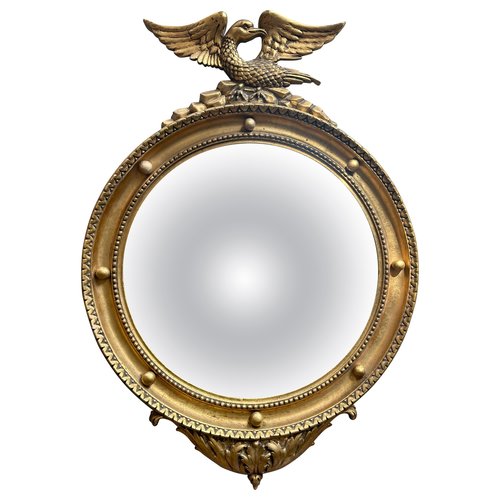 Espejo convexo estilo Regency italiano dorado dorado, 1950 en venta en ...