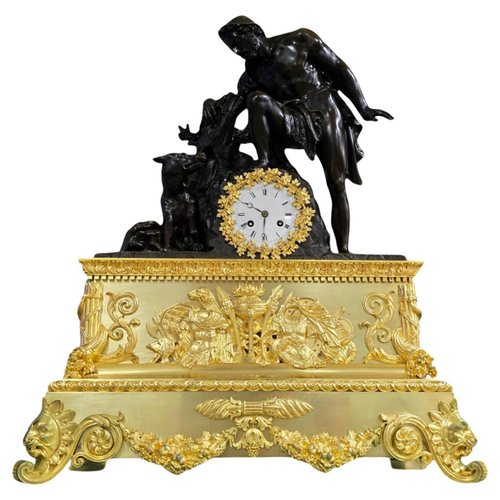 Large Model Empire Clock Depicting Faustulus Discovering Romulus and ...