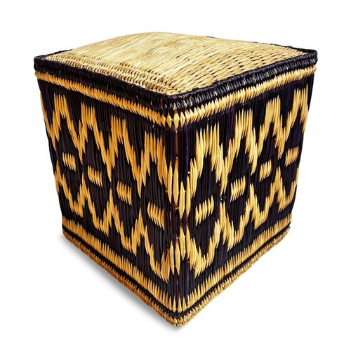 Kuba Tan Cube Stool for sale at Pamono