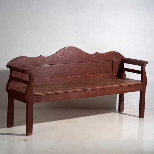 Large Garnet Red Bench, 1920s for sale at Pamono