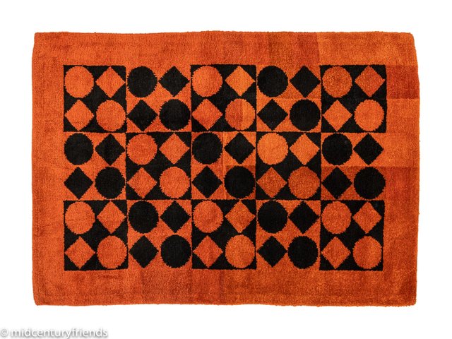Vintage Orange Rug, 1970s for sale at Pamono