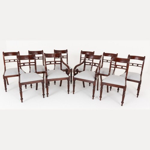 Vintage William IV Dining Chairs in Mahogany, 1920s, Set of 10 for sale ...