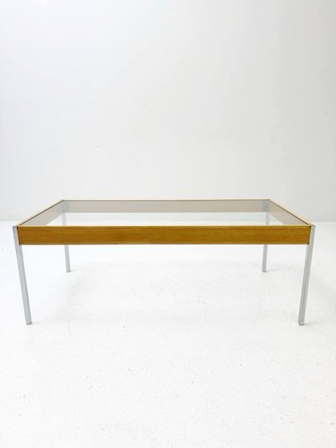 Coffee Table with Glass Top from Girsberger, 1960s for sale at Pamono