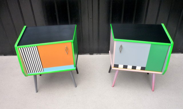 Small Colorful Bedside Tables, Set of 2 for sale at Pamono