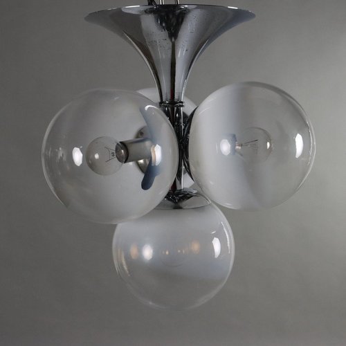 Vintage Ceiling Lamp with Metal Structure Lamp, 1970s for sale at Pamono