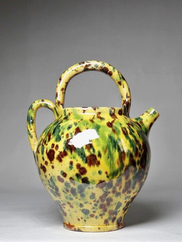 Vintage Provençal Style Chevrette Jug in Glazed Terracotta, France for ...