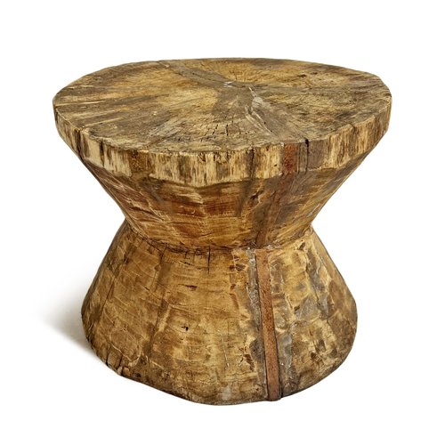 Wood Hourglass Stool Table for sale at Pamono