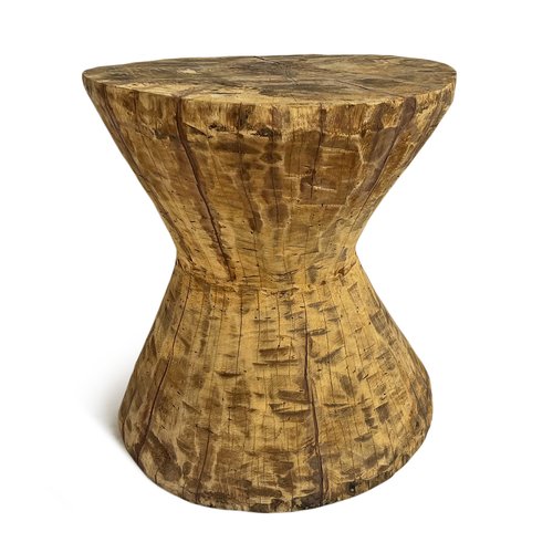 Wood Hourglass Stool Table for sale at Pamono