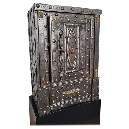 18th Century Italian Wrought Iron Hobnail Safe Strong Box Cabinet for ...