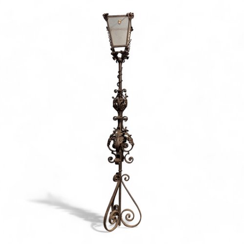 Schmiedeeiserne Stehlampe von DLG Ferdinand Marrou bei Pamono kaufen