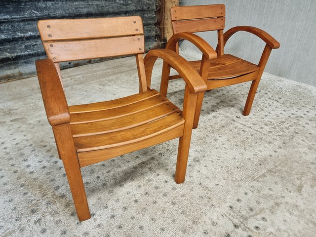 Childrens Beech Chairs, 1950s, Set of 2 for sale at Pamono