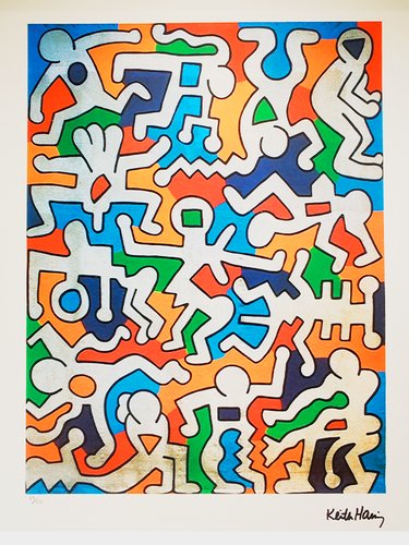 Keith Haring, Composition, Limited Edition Lithograph, 1990s for sale ...