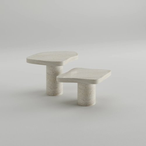 Moonlit Travertine Coffee Tables by Ziba Homes for sale at Pamono