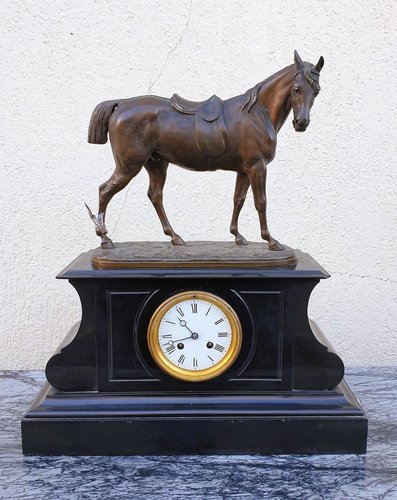 Horse Clock by Emile Loiseau, 19th Century for sale at Pamono