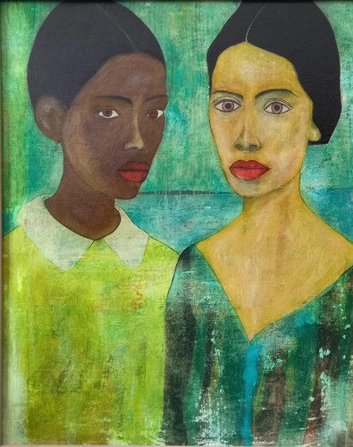 Christopher Barrow, Omari und Aditi, Ölgemälde, 2024 bei Pamono kaufen