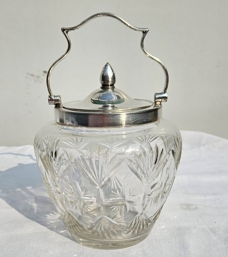 Cut Crystal Biscuit Bucket, 1920s for sale at Pamono