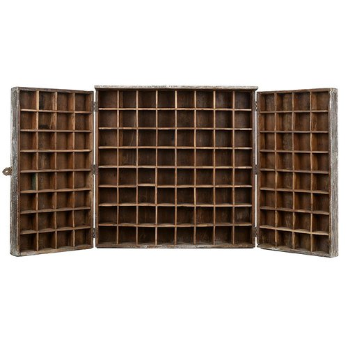 20th Century Patinated Wooden Printing Press Locker Cabinet for sale at ...
