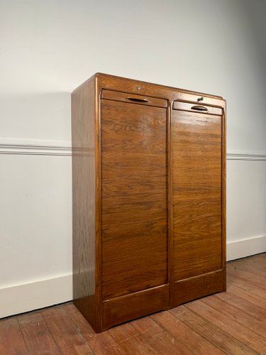 Double Filing Cabinet in Oak, 1930s for sale at Pamono