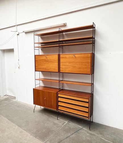 Mid-Century Minimalist German Teak Modular Wall Unit, 1960s for sale at ...