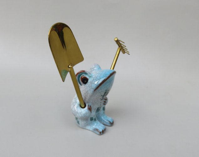 Cactus Cutlery Frog with Shovel and Rake by Walter Bosse for Karlsruhe ...