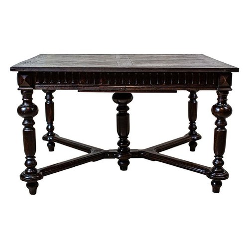 Antique Rectangular Oak Dining Table, 1890s for sale at Pamono