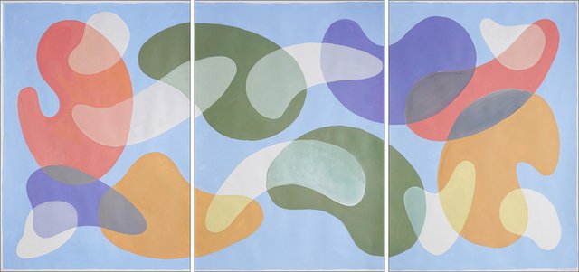 Ryan Rivadeneyra, Tríptico Coral Curves, Acrílico sobre papel, 2024 en venta en Pamono