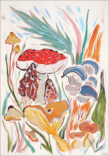 Romina Milano, Wild Mushrooms Harvest, Acryl & Tinte auf Papier, 2024 bei Pamono kaufen