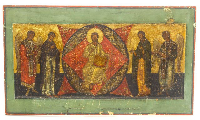 Wooden Plaque of Five Saints for sale at Pamono