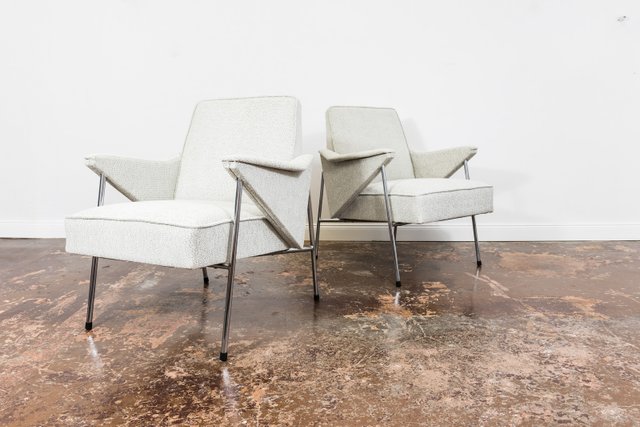 Set of Mid-Century Bats Armchairs from Fabryka Mebli Wschód Zadziele ...
